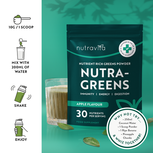 Nutra Greens Blend Powder Complex - Natural Apple | Nutravita