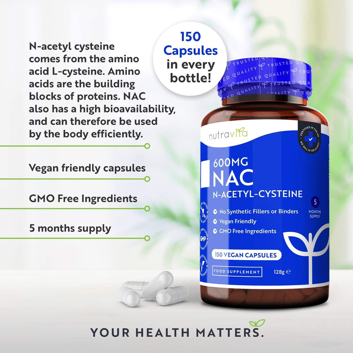 Protein Vitamins | NAC N-Acetyl-Cysteine | Nutravita — Nutravita United ...