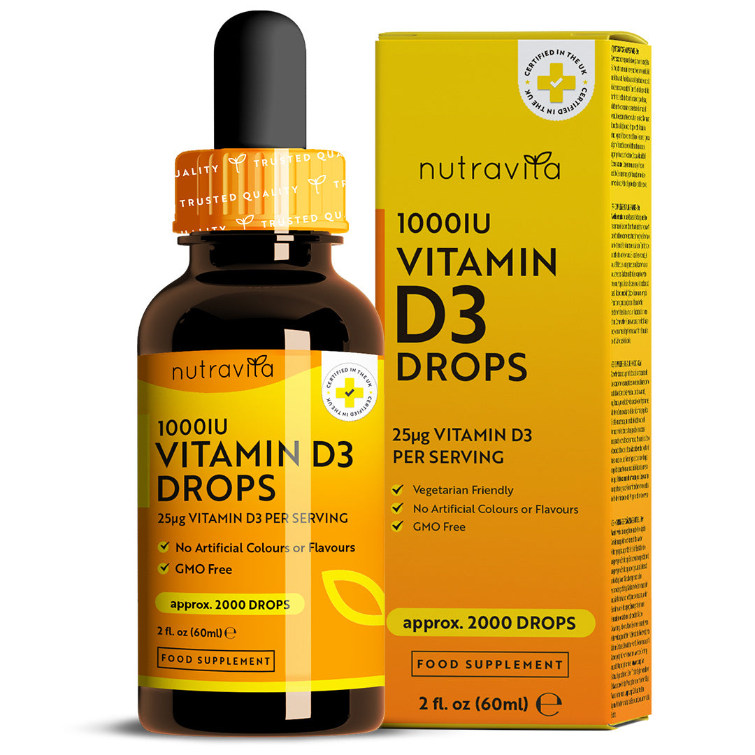 Vitamin D3 Drops 25ug (1000iu) per drop (2000 D3 Drops per Bottle ...